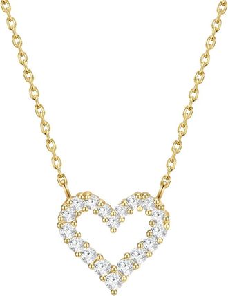 Glanzst&uuml;cke M&uuml;nchen Halskette - Sterling Silber Halskette Zirkonia Herz - Gr. unisize - in Gold - f&uuml;r Damen