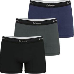 Eminence Lot de 3 boxers unis en coton m&eacute;lang&eacute;