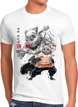 style3 Inosuke Sumi-E Herren T-Shirt Demon Anime Japan Manga, Gr&ouml;&szlig;e:4XL