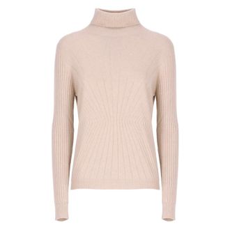 D.exterior Femme, Pulls, Beige, Taille: 36 FR Pull Beige en M&eacute;lange de Cachemire &agrave; Col Haut