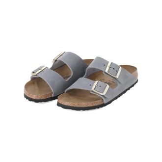 Birkenstock Low-Top Sneaker - Sandalen aus Leder - Gr. 36 (EU) - in Grau - f&uuml;r Damen