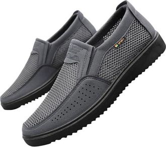 Generic Chaussures bateau décontractées en maille pour homme - Légères, fines et respirantes - Chaussures plates à texture antidérapante - Chaussures plates s