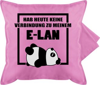Shirtracer Kissenbezug - Statement Kissen mit Sprüchen - Hab heute keine Verbindung zu meinem E-LAN - 50 x 50 cm - Pink - habe kissenhülle sprüche spruch elan ki