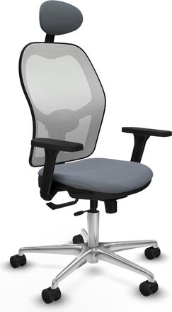 Piqueras y Crespo Ergonomischer Computerstuhl mit 3D-Armen, h&ouml;henverstellbare Lendenwirbelst&uuml;tze und festes Kopfteil, ausgestattet mit Syncro/Traslack und eingespritzte