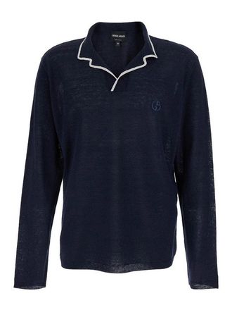 Giorgio Armani Pull Col Rond - Bleu