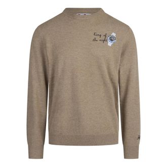 MC2 Saint Barth Pull-over &agrave; col rond Heron Light - Homme - Pulls - Beige - Taille: M