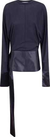 Darkpark Luna Jersey Top With Dropped Satin Details