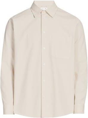Samsøe & Samsøe rechtes Hemd in Baumwolle gestreift - Beige