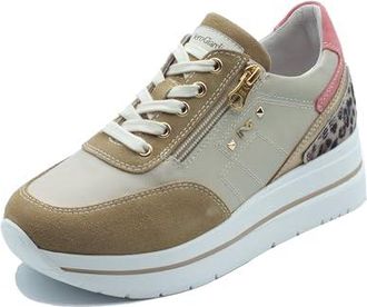 Nero Giardini E615204D Velour Nu Velvet Milk Sneakers &eacute;l&eacute;gantes pour Femme en Cuir Nubuck Coin Haute, Blanc/latte, 39 EU