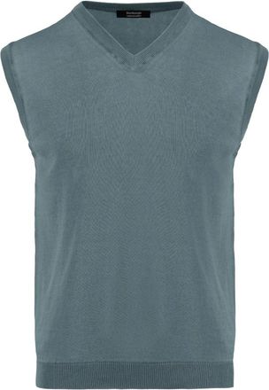 Bomboogie Homme, Pulls, Bleu, Taille: XL Cotton V-neck Waistcoat