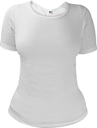 Heat Holders Femme Coton sous Vetements Thermique Anti Froid Manches Courtes Tshirt (Blanc, 36-38)