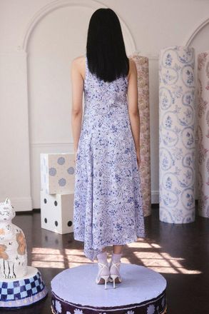 Cath Kidston Satinkleid Cath Kidston &Auml;rmelloses A-Linienkleid aus Satin (1-tlg)