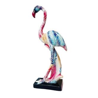 Generic Figurines de flamants roses - Sculpture dornement de flamants roses | Statues de flamant en r&eacute;sine graffiti - Statue de flamant color&eacute;e pour d&eacute;coratio