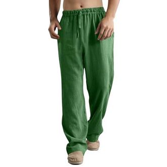Generic Pantalon de sport pour homme - Long et droit - Pantalon de jogging fin - Couleur unie - Pantalon de plage stretch - Pantalon de yoga ample avec poches