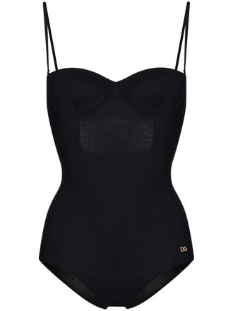 Dolce & Gabbana maillot de bain à plaque logo - Noir