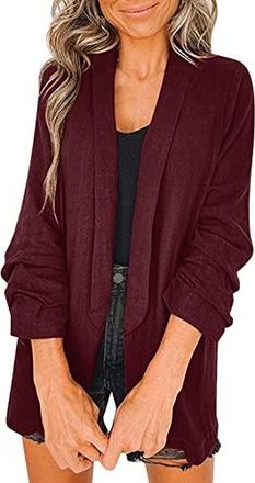 Generic Veste pour femme, blazer de mariage 2025, cadeaux pour femmes, tendance, couleur unie, manches longues, élastiques, costume ample, blazer pour femme, 