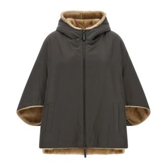 Lou Andr&eacute;a Kapuze Wende-Umhang - - Jackets - Damen - Grau - 3XS