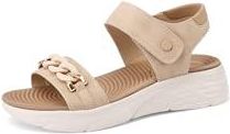 Queen Helena Sandales de sport pour femme avec semelle orthopédique décontractée BZ432, Nude, 39 EU
