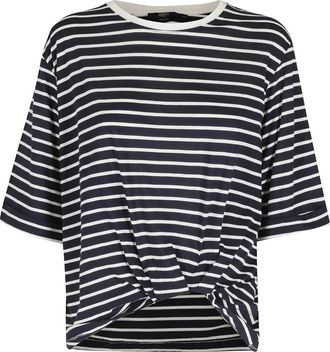 Seventy Femme, Tops, Bleu, Taille: 38 FR Girocollo nodo