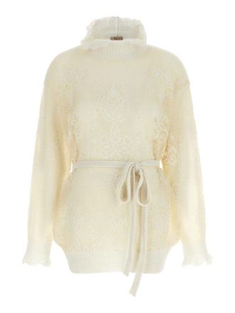 Twinset Pull Col Rond - Blanc