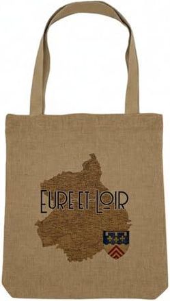 Fabulous Sac Shopping Tote Bag Aspect Lin - Eure et Loir 28 D&eacute;partement Chartres Carte Ancienne - Sac de Courses Toile Epaisse 360g Beige Naturel Cabas Port&eacute; E