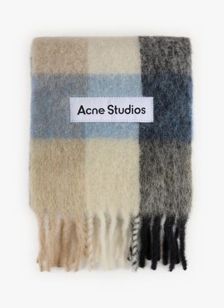 Acne Studios Echarpe &agrave; carreaux en laine m&eacute;lang&eacute;e