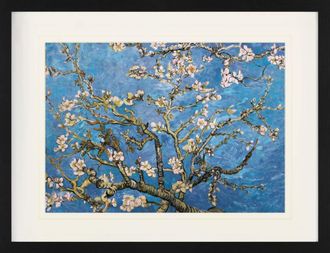 1art1 Vincent Van Gogh Poster Blühende Mandelbaumzweige, 1890 Gerahmtes Bild Mit Edlem Passepartout | Wand-Bilder | Im Bilderrahmen 80x60 cm