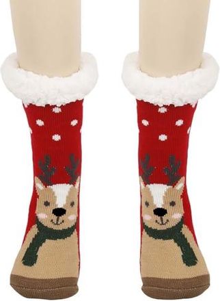 Generic Chaussettes thermiques pour femme - Chaussettes de Noël et dhiver légères en laine dagneau épaisse - Chaussettes de Noël pour femme, kaki, Taille uniq