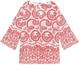 Maliparmi Maliparmi, Femme, Blouses et Chemises, Rouge, Taille: 38 FR Chemise Broderie Anglaise