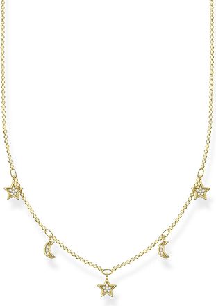 Thomas Sabo Thomas Sabo Damen Halskette Monde & Sterne gold, 925 Sterlingsilber, 40-45 cm Länge