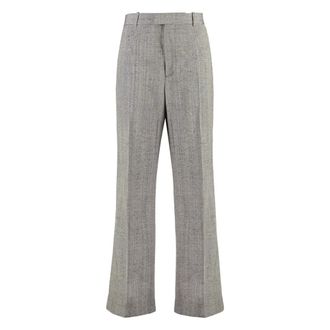 Bottega Veneta Woll- und Seiden Schlaghose - - Trousers - Damen - Grau - XS