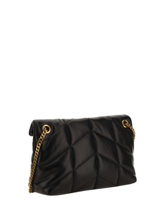 Saint Laurent Womens Loulou Shoulder Bag Black Lambskin
