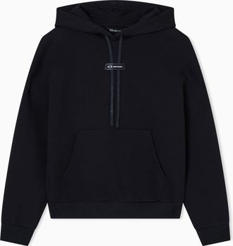 A|X Armani Exchange Womens Cross Gender, Cuffed Sleeve small Front Logo Relaxed fit, Sweatshirt, Black, XS