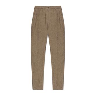 Emporio Armani Leinenhose mit Beinnaht-Detail - - Trousers - Herren - Beige - S