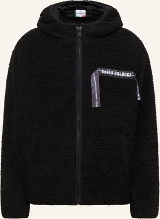 Carlo Colucci Carlo Colucci Oversize Teddy Jacke - Colucci Tapes Faietti schwarz