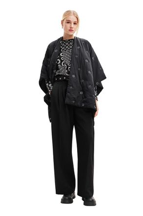 Desigual Womens Poncho_Mini ATRE Elbrus, Black, One Size