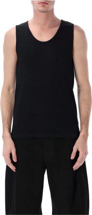 Christophe Lemaire Homme, Tops, Noir, Taille: XL Rib Tank Top