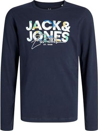Jack & Jones Tee Jjgeplas T-Shirt Ls Crew Neck JNR, Sky Captain, 12 Ans Hommes
