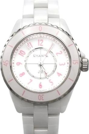 Chanel Pre-owned J12 Pink Blush Ceramic Quartz Limited - Femme - Pre-owned - Blanc - Taille: ONE Size