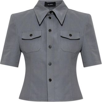Willy Chavarria Femme, Blouses et Chemises, Gris, Taille: 40 FR Chemise &agrave; manches courtes Chavela