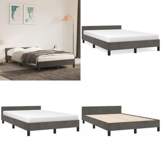 vidaXL Bettgestell ohne Matratze Dunkelgrau 120x200 cm Samt - Samtbettw&auml;sche - Doppelbett - Boxspringbett - Lattenrost - Bettsofa - Home & Living