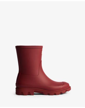 Hunter Downpour - Gummistiefel in Merlot mit niedrigem Schaft-Rot