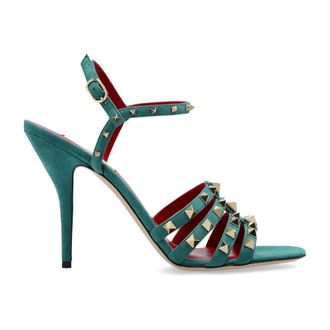 Valentino Garavani Sandales &agrave; talons en daim - Femme - Chaussures - Vert - Taille: 41 EU
