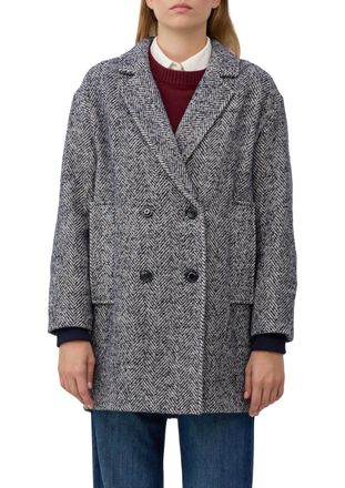 s.Oliver Wollmixmantel mit Reverskragen und Rippbündchen