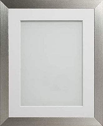 Frame Company Simpson Range Bilderrahmen, mit wei&szlig;em Passepartout, f&uuml;r 25,4 x 20,3 cm, verschiedene Gr&ouml;&szlig;en, mit Echtglas, 30,5 x 25,4 cm, silberfarben