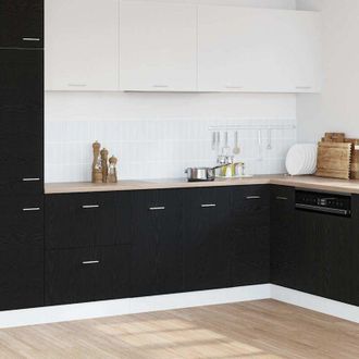 vidaXL Meuble Bas d&Eacute;vier Ch&ecirc;ne Noir 80x46x81,5 cm Bois Ing&eacute;nier&eacute; vidaXL