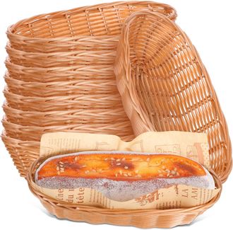 Cabilock 10stücke Brötchenkorb Aus Geflochtene Körbe Für Snacks Brotkörbchen Zum Servieren Kleiner Korb Mit Fassungsvermögen Obstkorb Aus Kunststoff Für Zuhaus