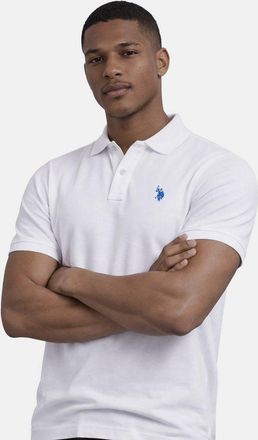U.S.Polo Association Poloshirt USRyyan Piqu&eacute; Shirt aus Baumwolle Poloshirt mit Knopfleiste und Logostickerei