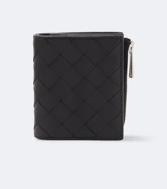 Bottega Veneta Bifold Portemonnaie Intrecciato aus Leder