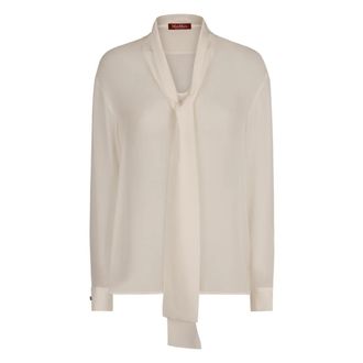 Max Mara Seidenbogenbluse mit Top - - Blouses & Shirts - Damen - Wei&szlig; - XL